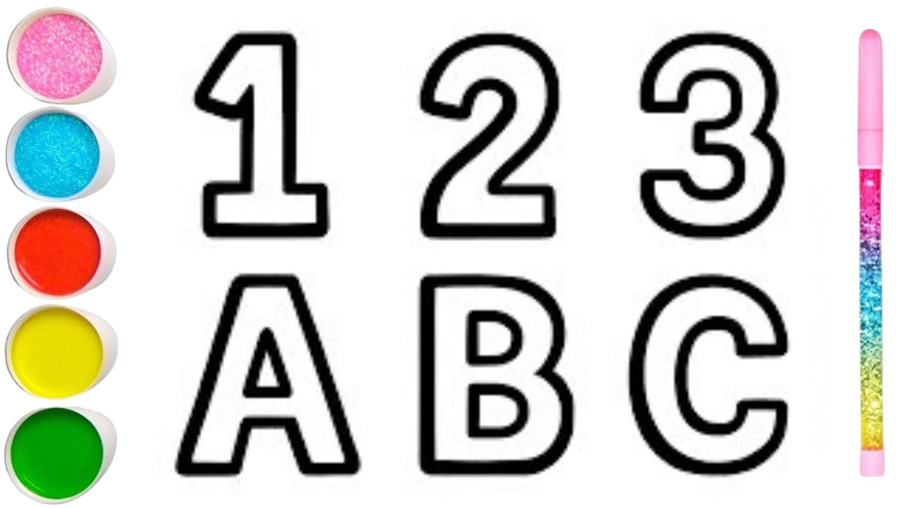 3D 123 & ABC Letters Drawing, Painting and Coloring for Kids - YouTube