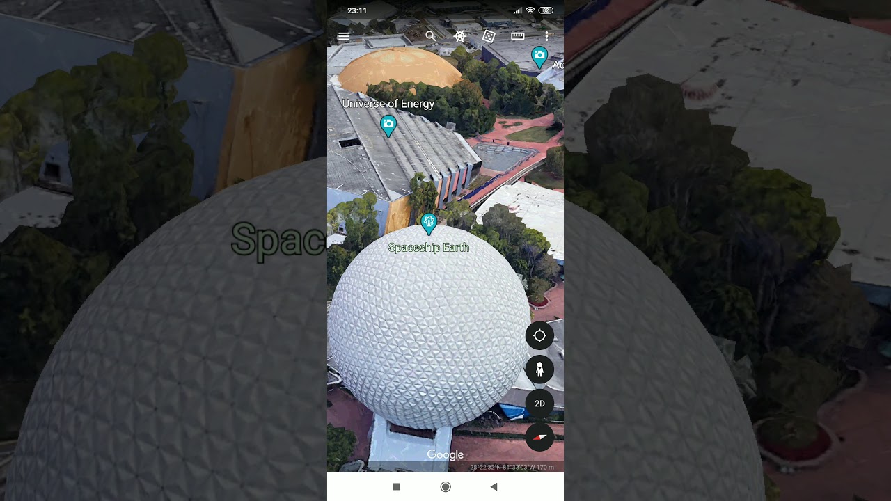 Spaceship Earth | Disney World | Google Earth view |3D View 👍Watch in ...