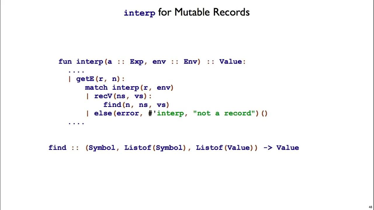 Records 4 — interp for mutable records - YouTube
