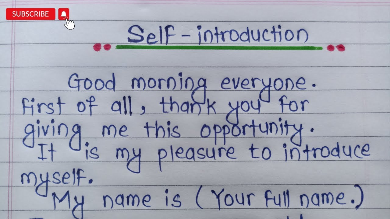 How To Introduce Yourself In College/School || Self Introduction ...