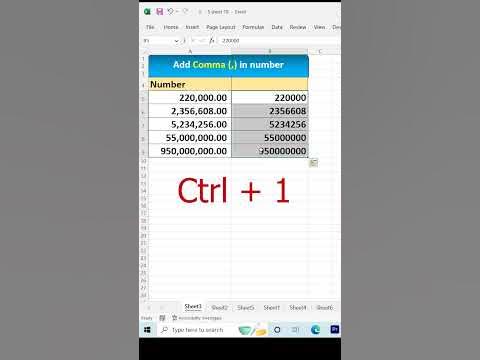 Comma Style (Use of Thousand Separator in Excel 🔥| #excel # ...