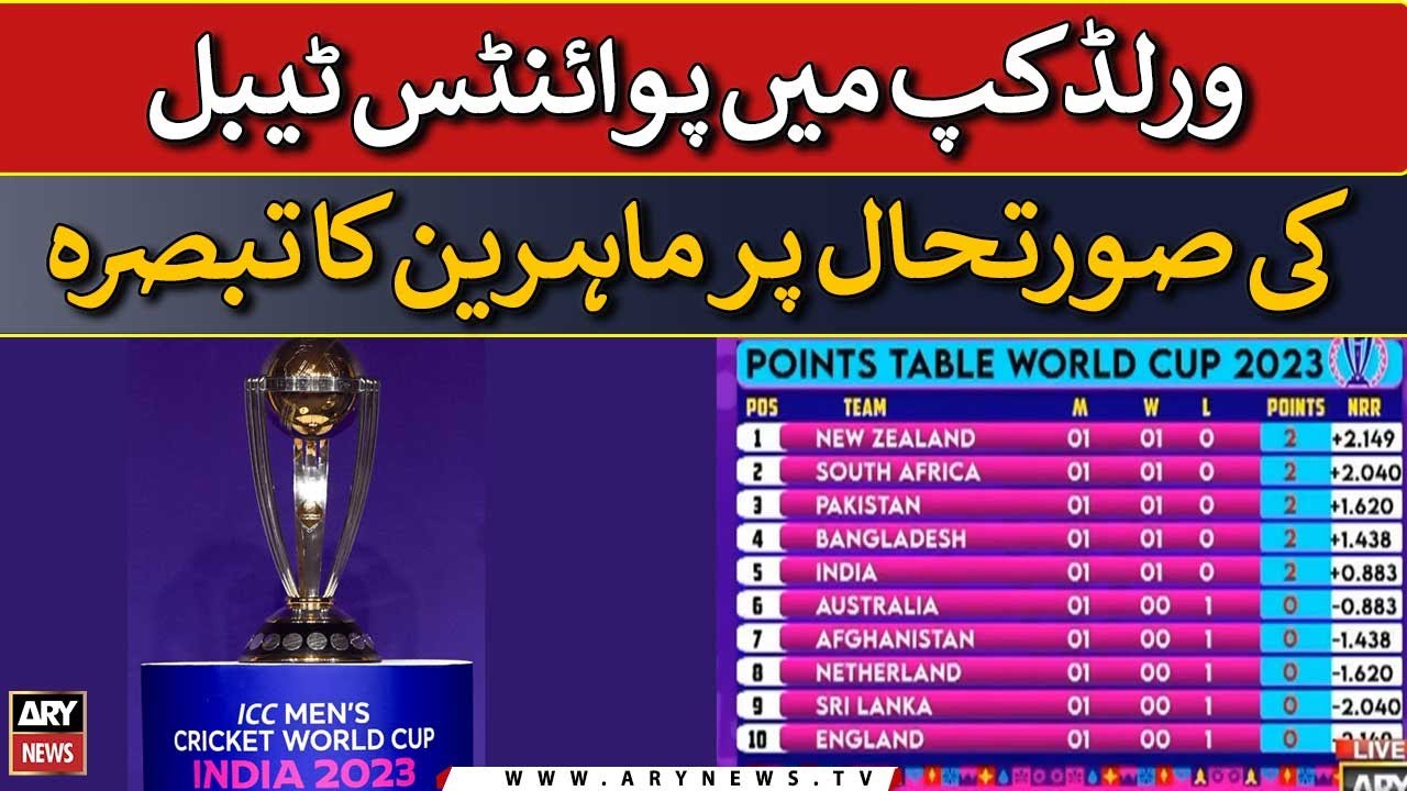 ICC World Cup 2023 points table: New Zealand tops | Experts analysis ...