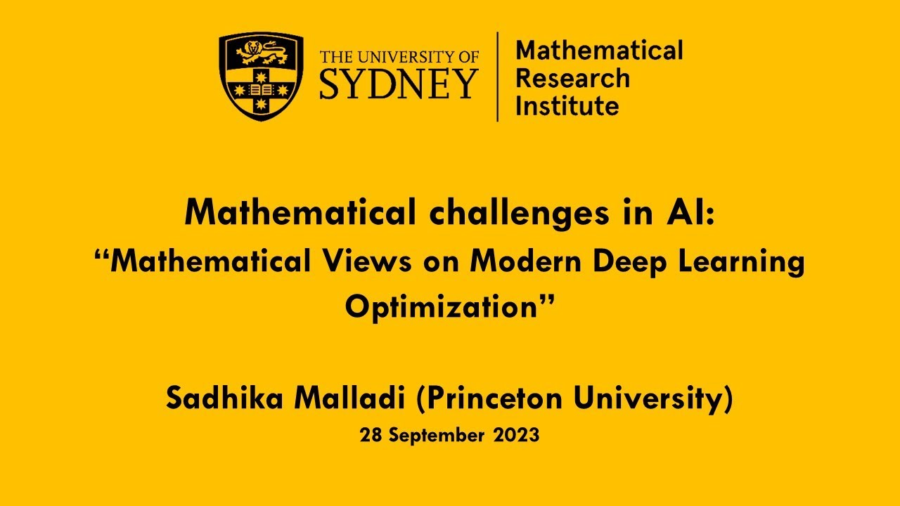Sadhika Malladi: Mathematical Views on Modern Deep Learning ...