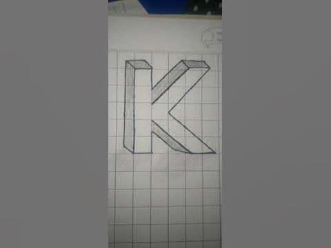 simple 3d drawing letter K// how to draw capital...//viral #video # ...