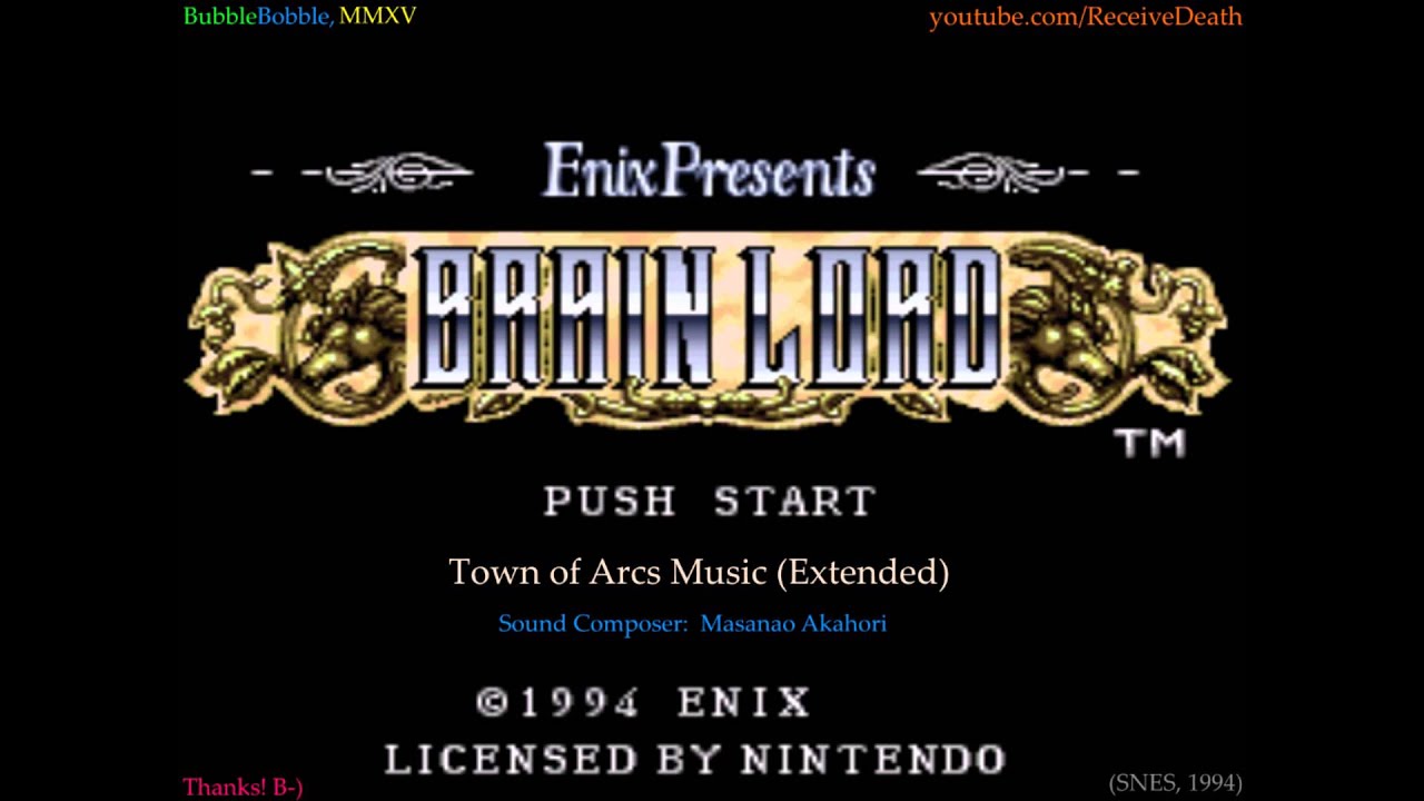 Brain Lord (SNES) - Town of Arcs Music (Extended) - YouTube