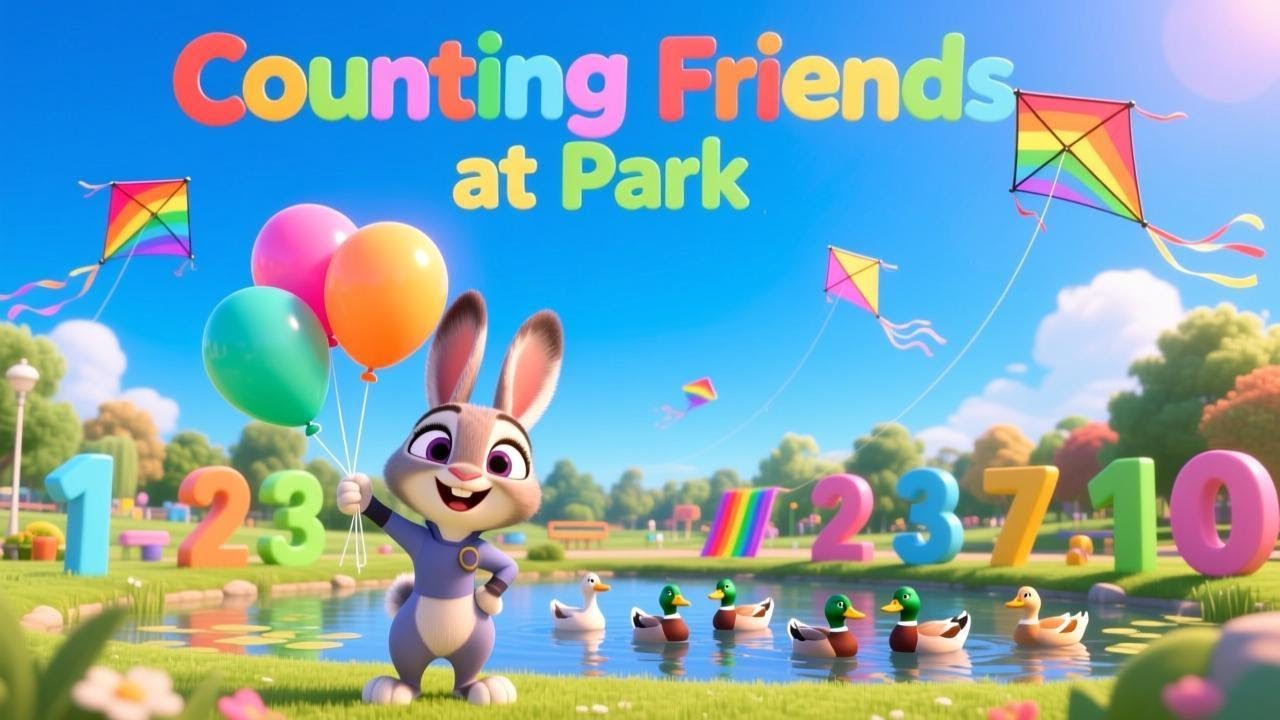 Counting Friends at the Park 🌳🐰🎈 | Fun Numbers Song 1 to 10 for Kids ...