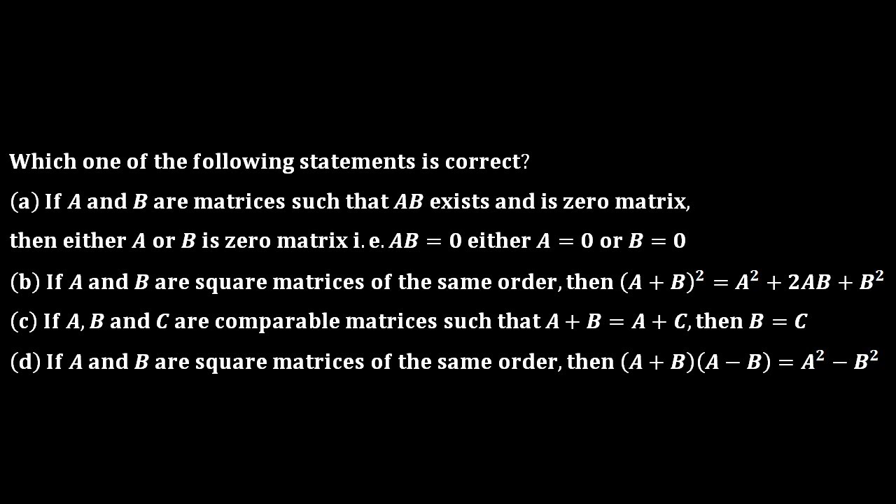 matrix multiplication is not commutative linear algebra engineering iit ...