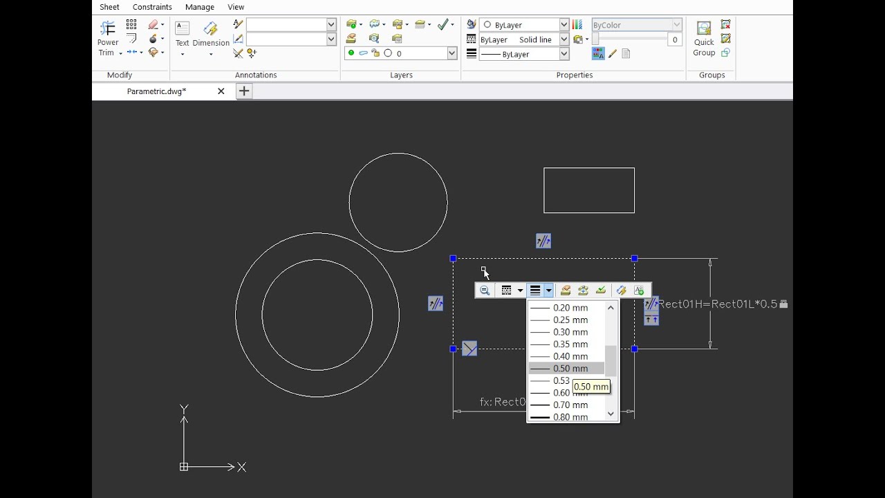 Head-up display toolbar in CorelCAD - YouTube