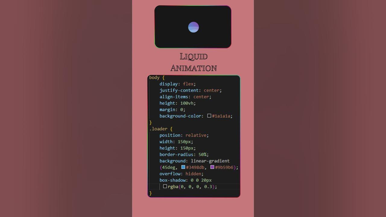 Liquid Animation Html And Css Cssanimation Cssanimations Css3animation Coding Htmlcss