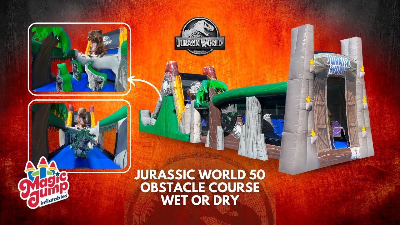 Official Jurassic World 50 Wet/Dry Inflatable Obstacle Course from ...