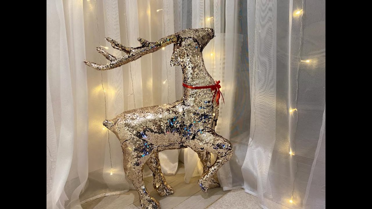 Новогодний олень. Как сделать блестящего оленя своими руками. - YouTube