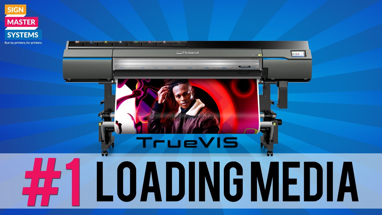 How to load your media on a Roland TrueVis printer - YouTube