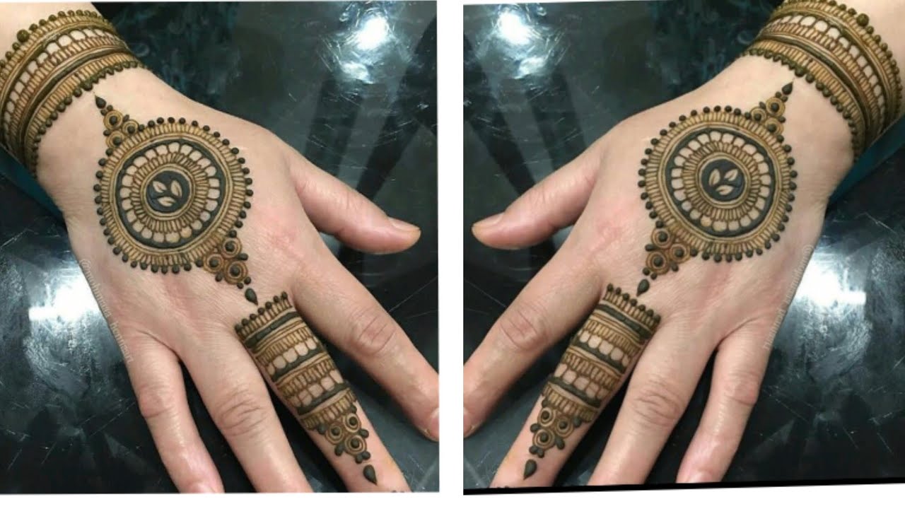 gol tikki mehandi design | simple dulhan Mehandi | back hand gol tikki ...