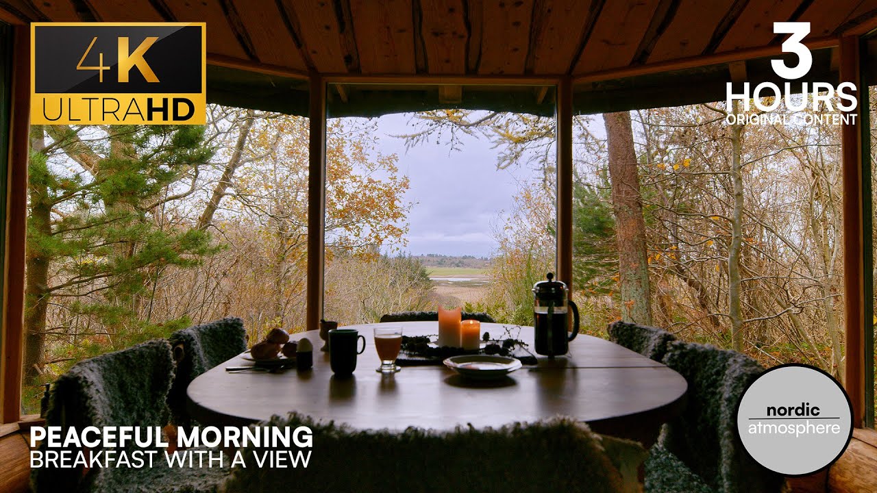 4K Relaxing Breakfast with Scenic View of Autumn Landscape (3 HOURS ...