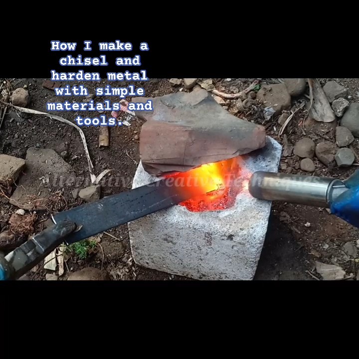 How I make a chisel and harden metal with simple materials and tools ...