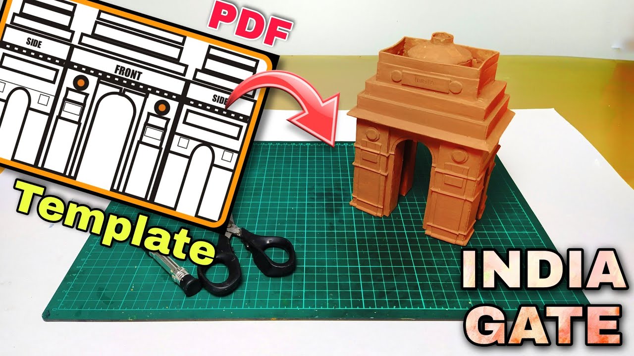 How to Make India Gate Cardboard Model | Easy Template - YouTube