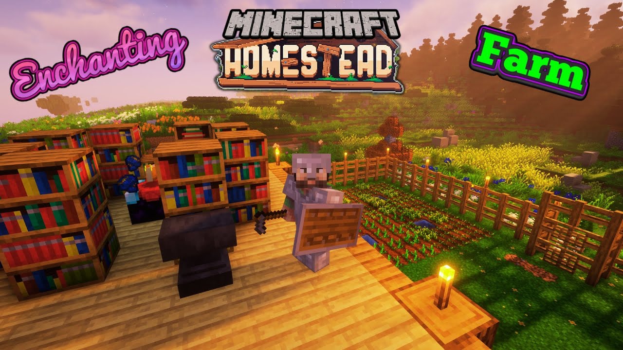 Enchanting Setup & Farm Build! | Minecraft Homestead Survival | EP 3 ...