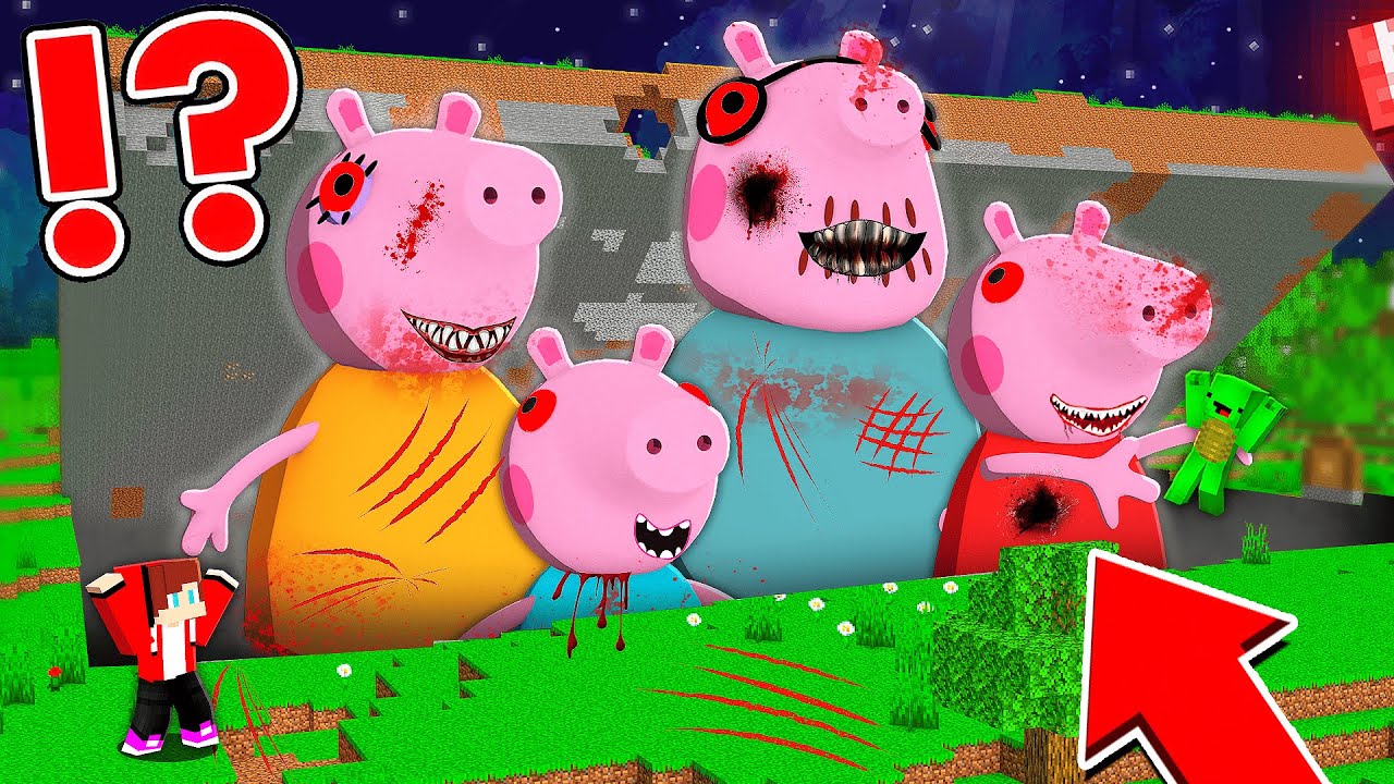 JJ and Mikey Found a SECRET BASE PEPPA PIG'S FAMILY in Minecraft ...