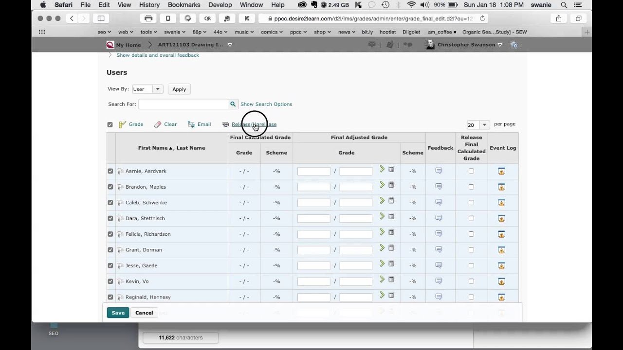How to Release Student Grades In D2L - YouTube