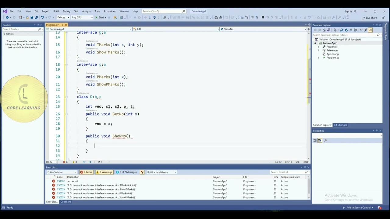 C# | Inheritance ' hybrid Inheritance #2' | CodeLearning - YouTube