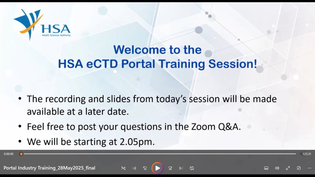 HSA eCTD Portal Training Session - YouTube