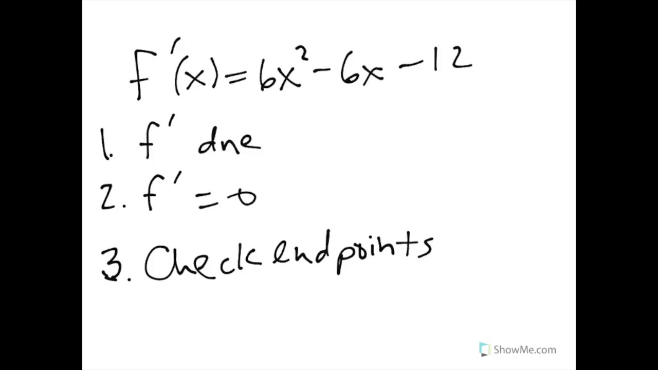 Math 2413 - Calculus 1 - Section 4.1 Examples - Maximums and Minimums ...