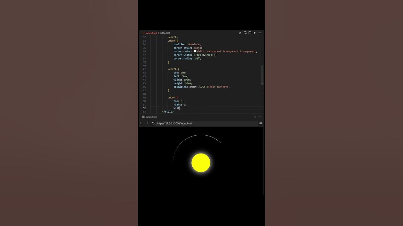Earth Orbit with HTML & CSS! 🪐 Embark on an Out-of-This-World Journey #html #css #webde # ...