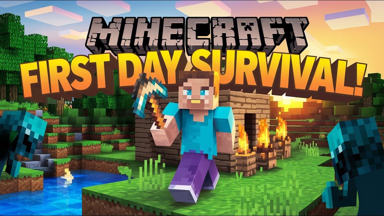 Minecraft first day survival Part - 1 100 day - YouTube