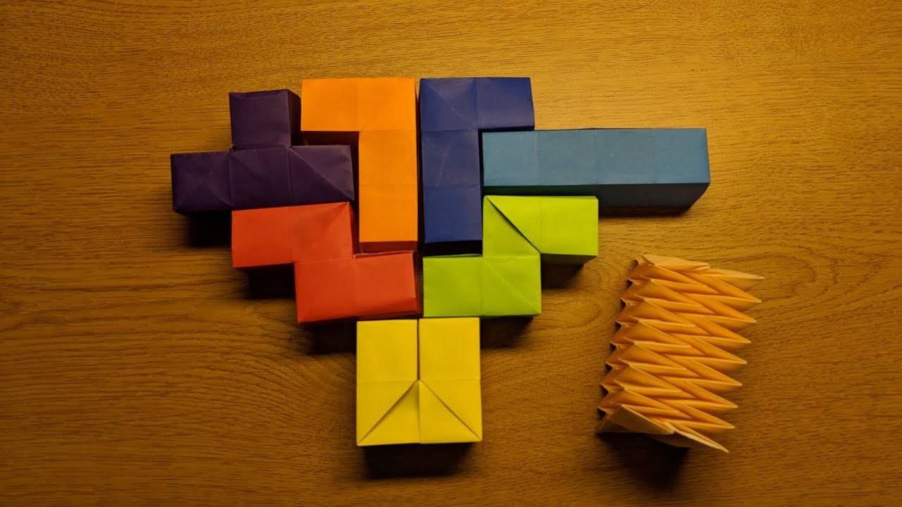 Origami...Tetris?! (Origami Tetris and Fidget Spring Demo) - YouTube