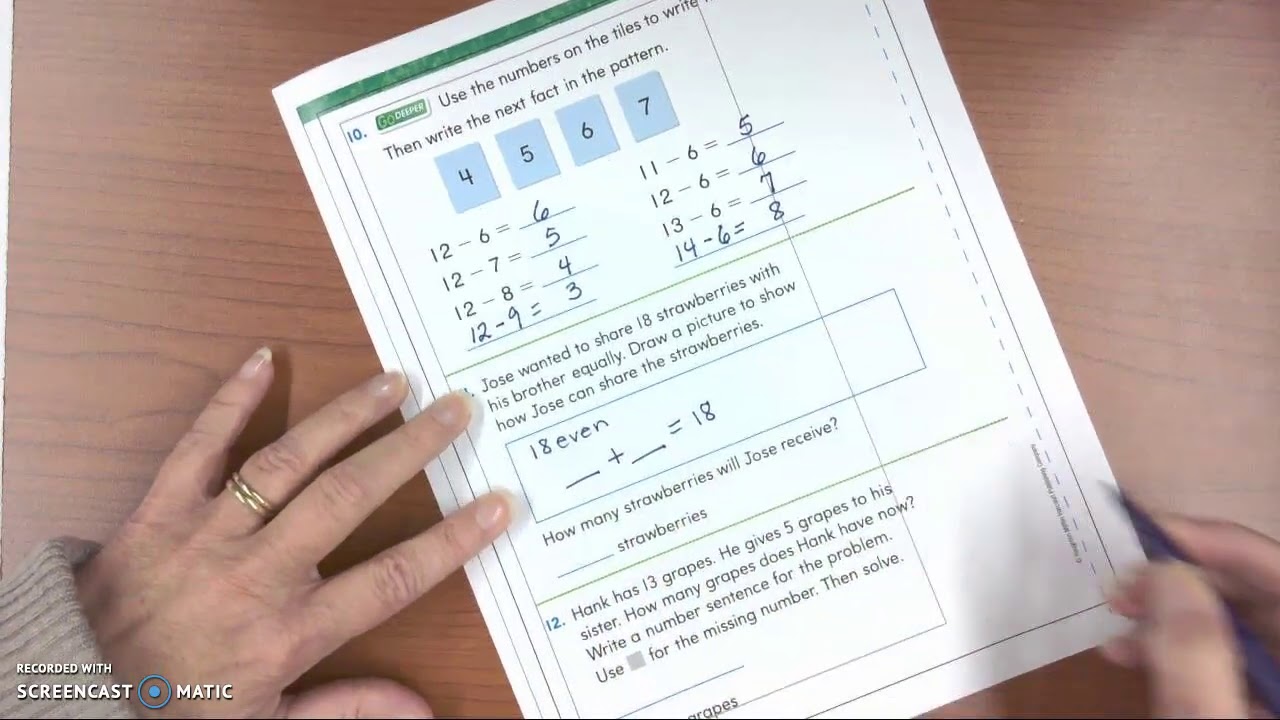 2nd GoMath Chapter 3 Review page 232: 10 - 12 - YouTube