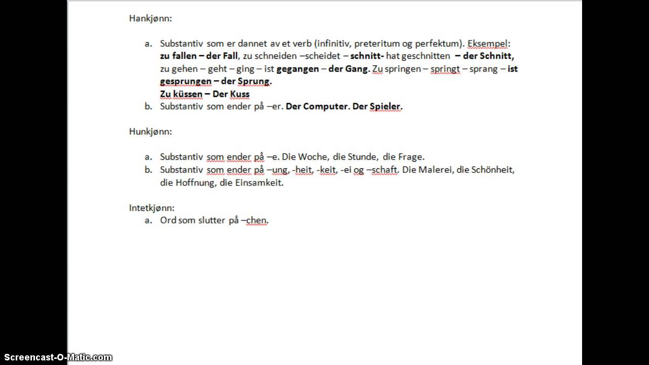 Lektion 6 Deutsche Grammatik Substantiver og kjønn - YouTube
