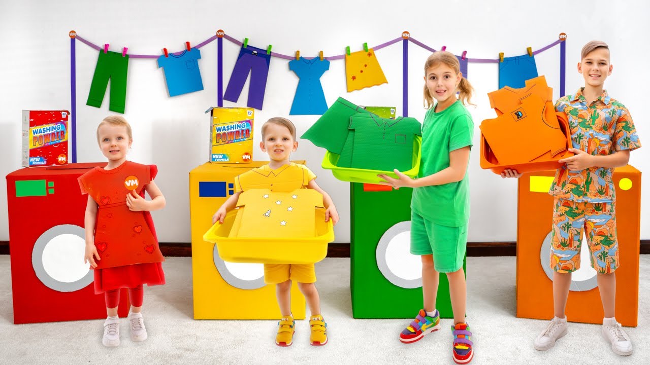 Lima anak bermain teka-teki logika dan permainan lucu lainnya - YouTube