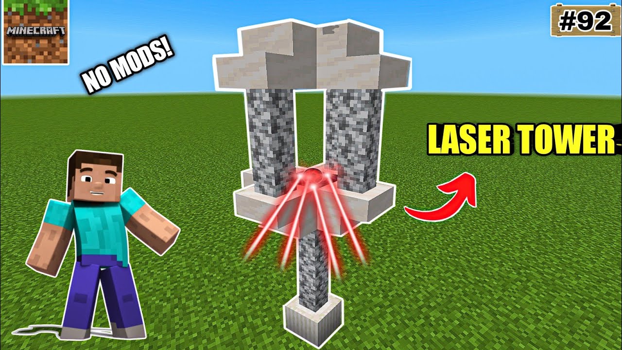 How To Make Working Laser Tower In Minecraft 🤩 (Tutorial) - YouTube