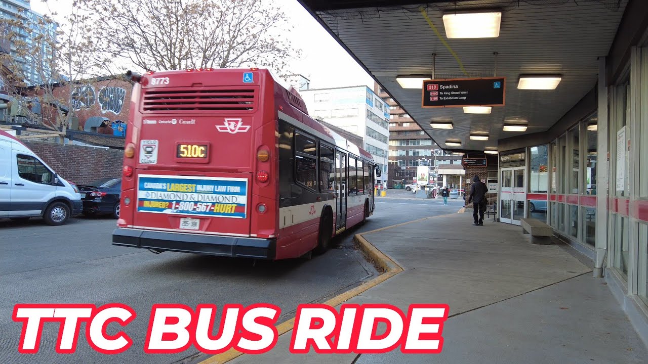 TTC 510D Bus Ride on Spadina Avenue - YouTube