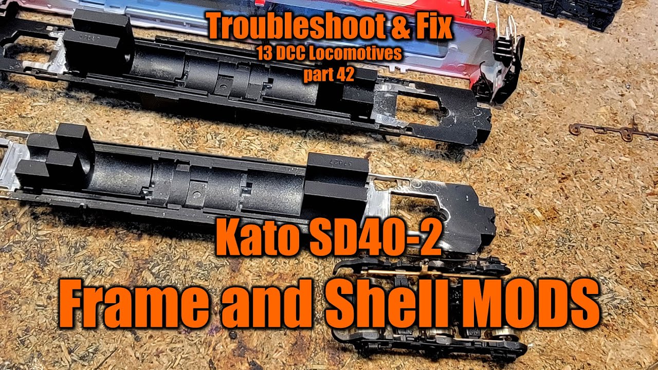 13 FIX 42 HO Scale Kato SD40-2 Frame and Shell MODS - YouTube