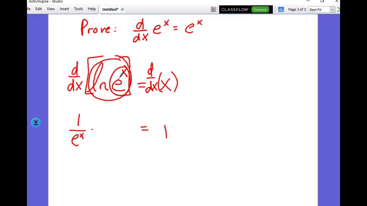 proof that d/dx(e^x) = e^x - YouTube