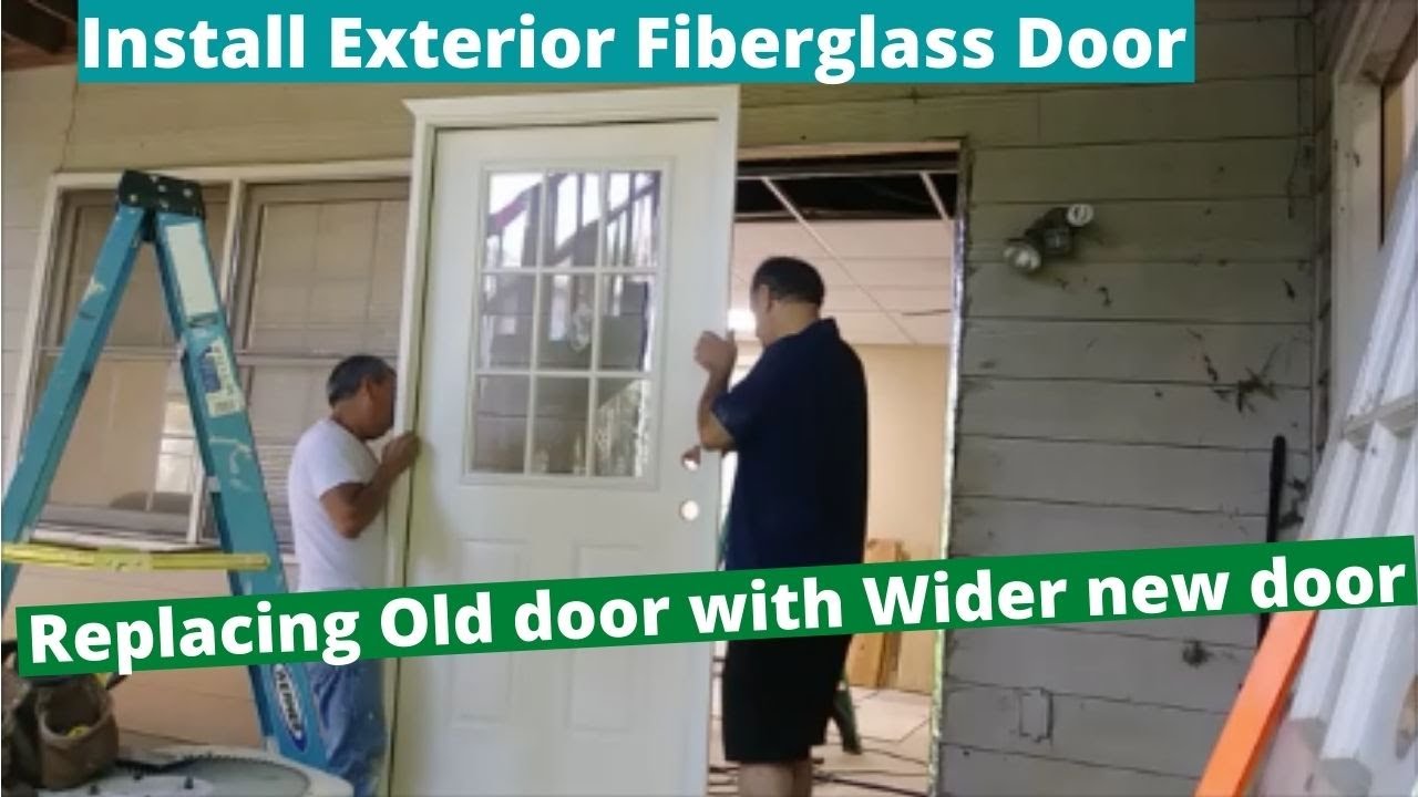 Install New Exterior Fiberglass Door - Replacing An Old Wood Door With ...