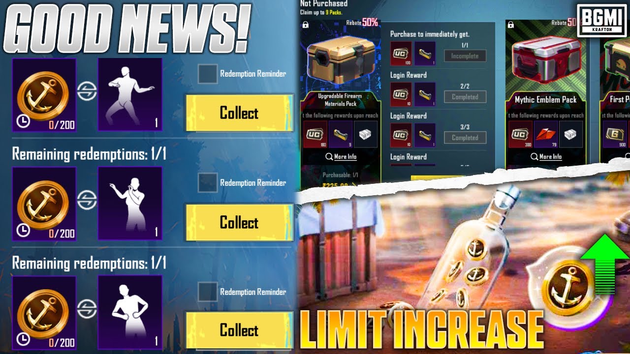 😍GOOD NEWS! FOR BGMI PLAYERS || GET ALL 5 FREE EMOTES || BGMI 2MB ...