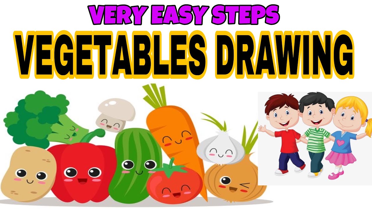 Vegetables drawing easy |How to draw vegetables easy |Simple vegetables ...