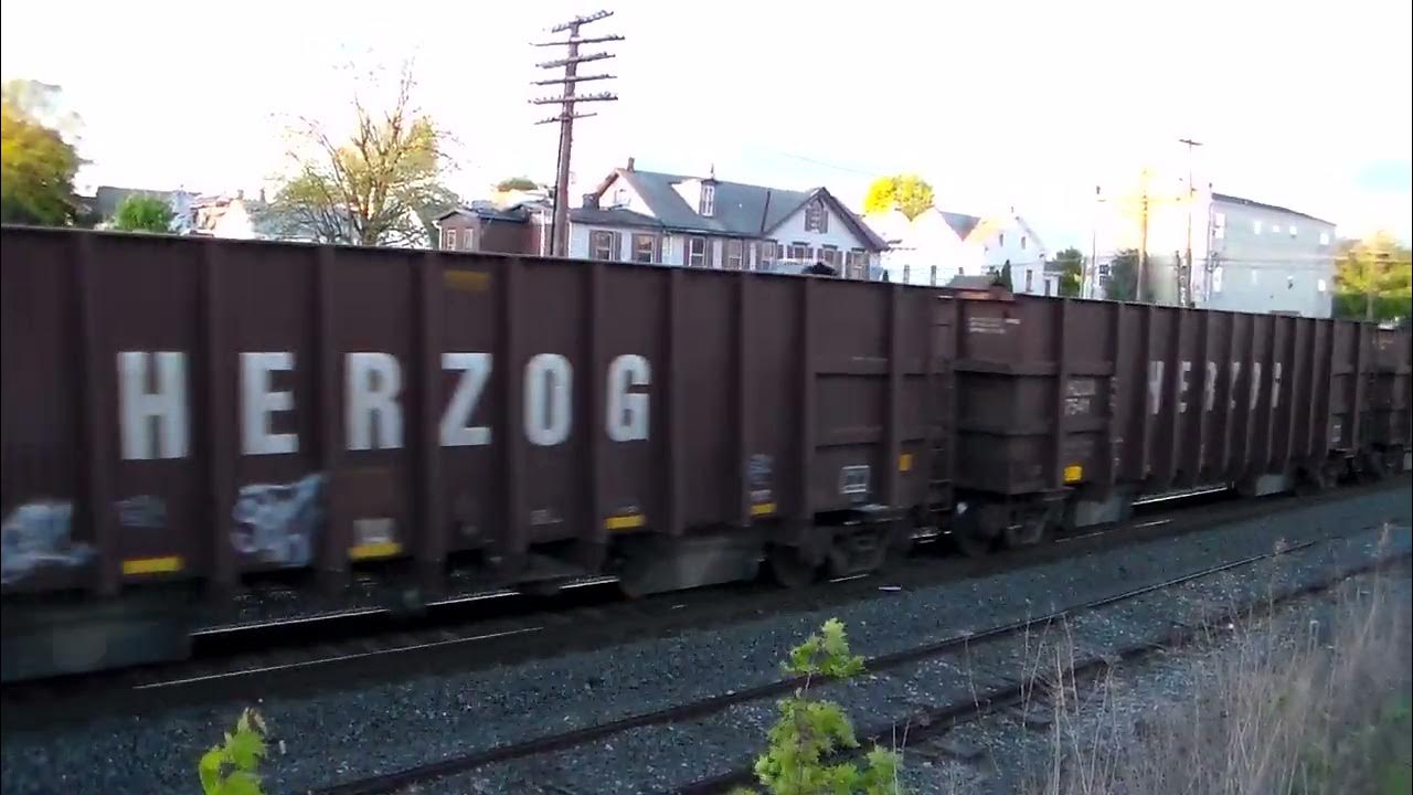 Herzog ballast train with AC44C6M duo - YouTube