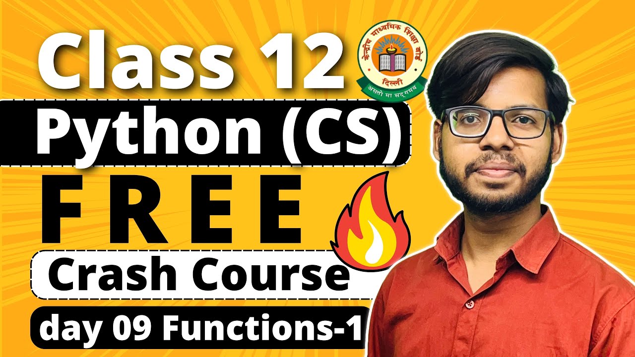 Class 12 Python Functions Lec 1 Day 9 Class 12 Cs Board Exam 23 24 Vishal Kumar Youtube