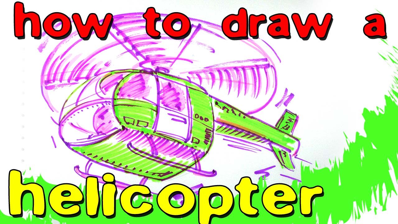 How To Draw a Helicopter - YouTube