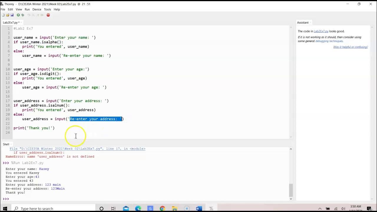 CIS30A Lab 2 Ex7 - YouTube