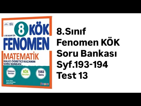 8.SINIF FENOMEN KÖK S.193-194 TEST 13 DOĞRUSAL İLİŞKİ GRAFİKLERİ
