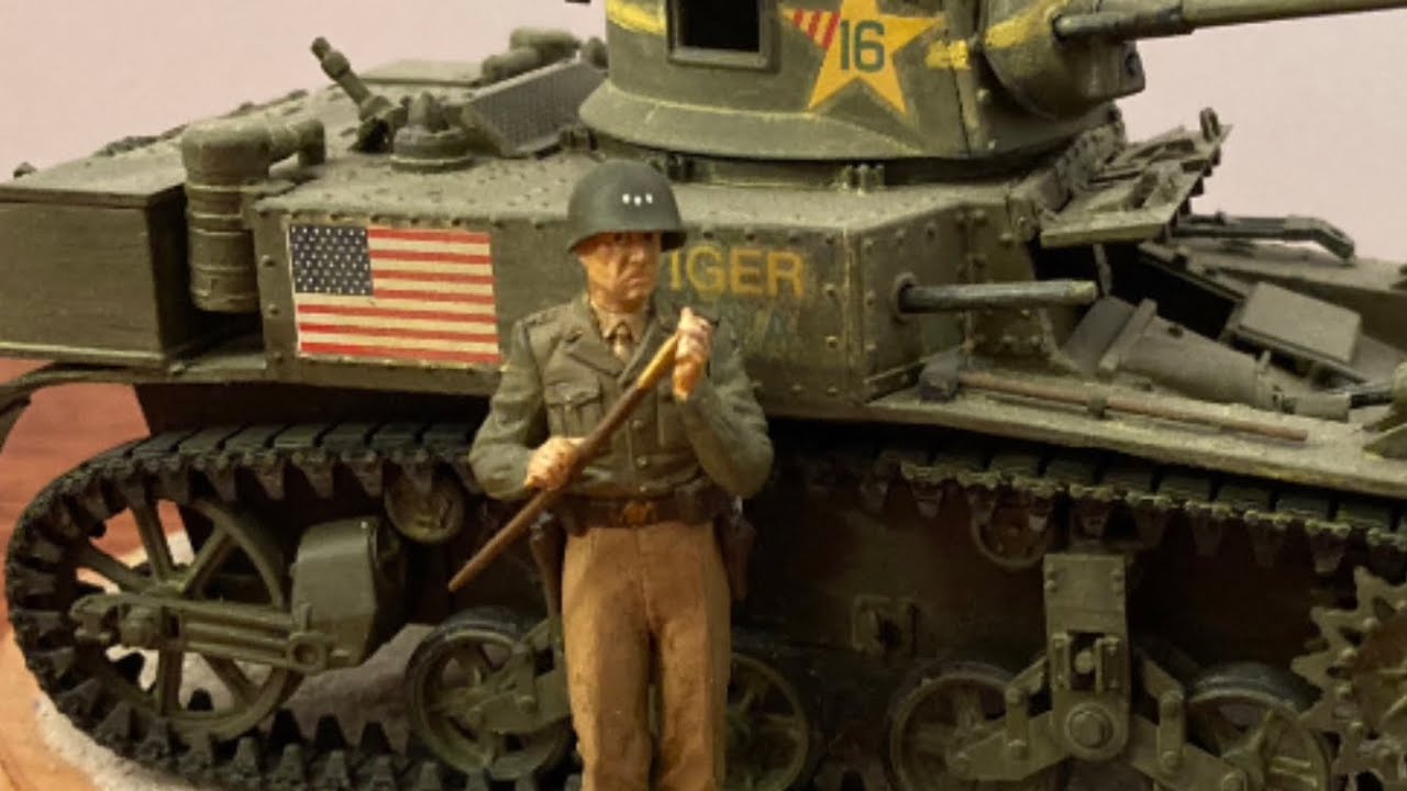 WW2 M3A1 Stuart Tank “Academy kit”, and General Patton “Masterbox Kit ...