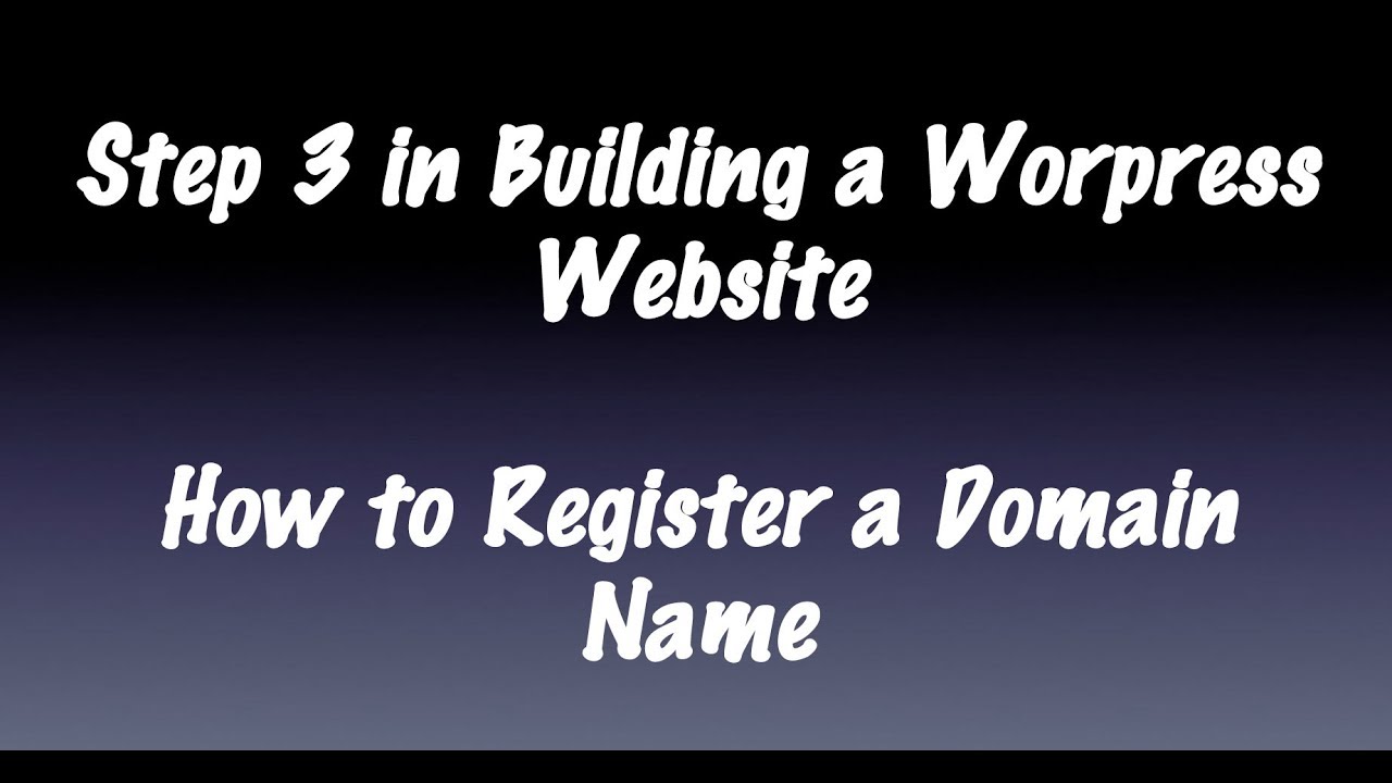 How to Register a Domain Name on a Wordpress Host - YouTube