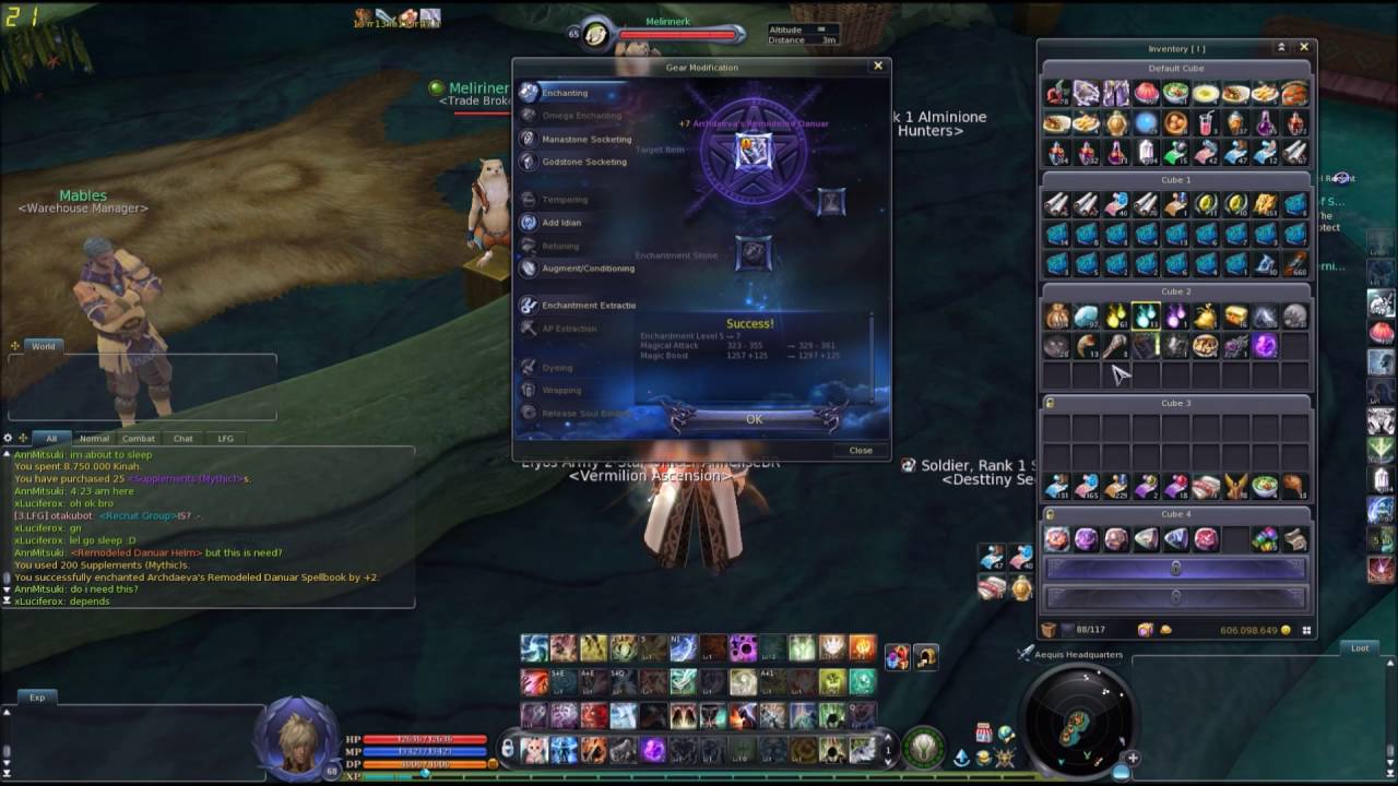 Aion NA 5.0 - Enchanting the myth AC weapon to +10 - YouTube