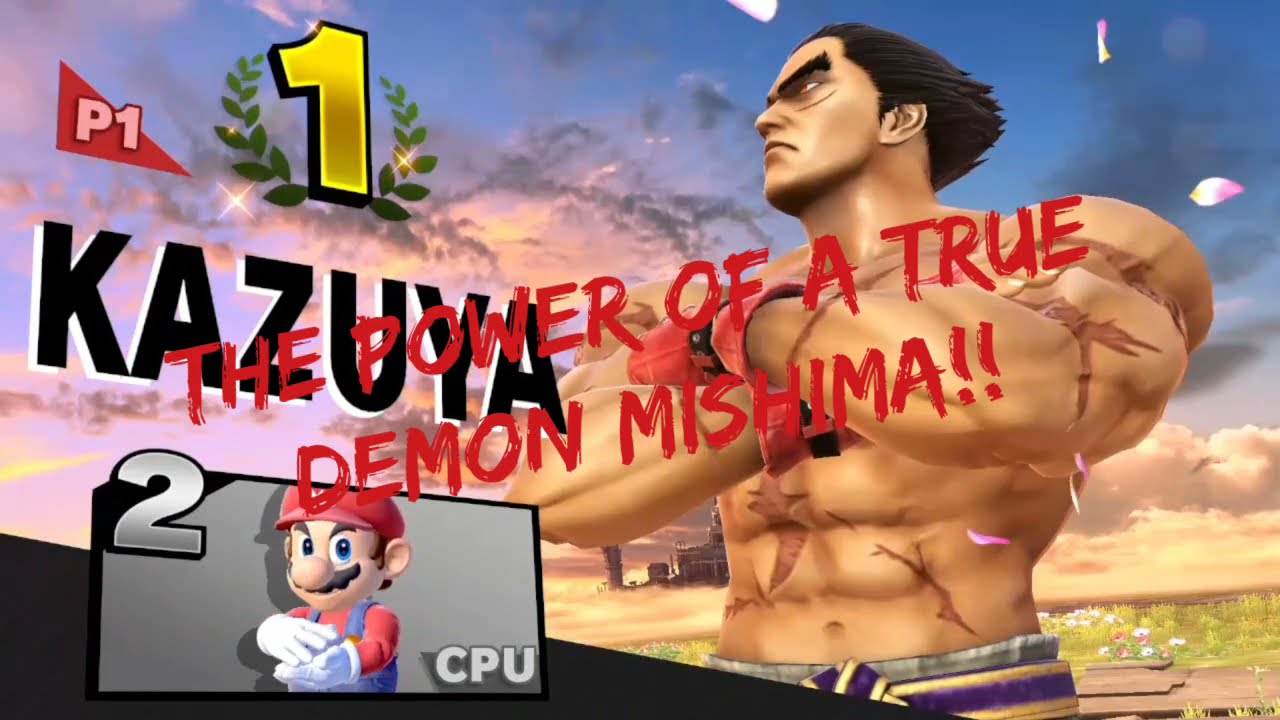 The power of a true demon Mishima!! Kazuya's final smash on EVERYONE ...
