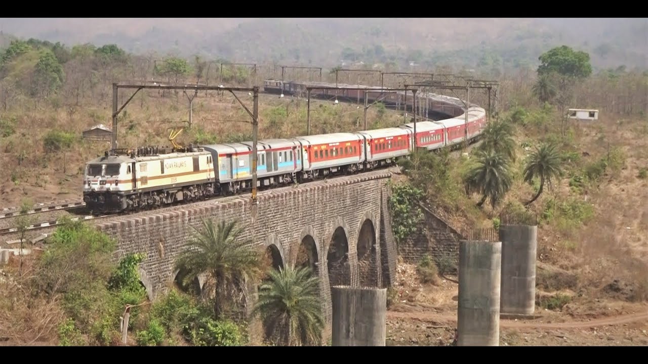 CR's Push-Pull Rajdhani Express Forced to Slow Down at Beautiful Curvy ...