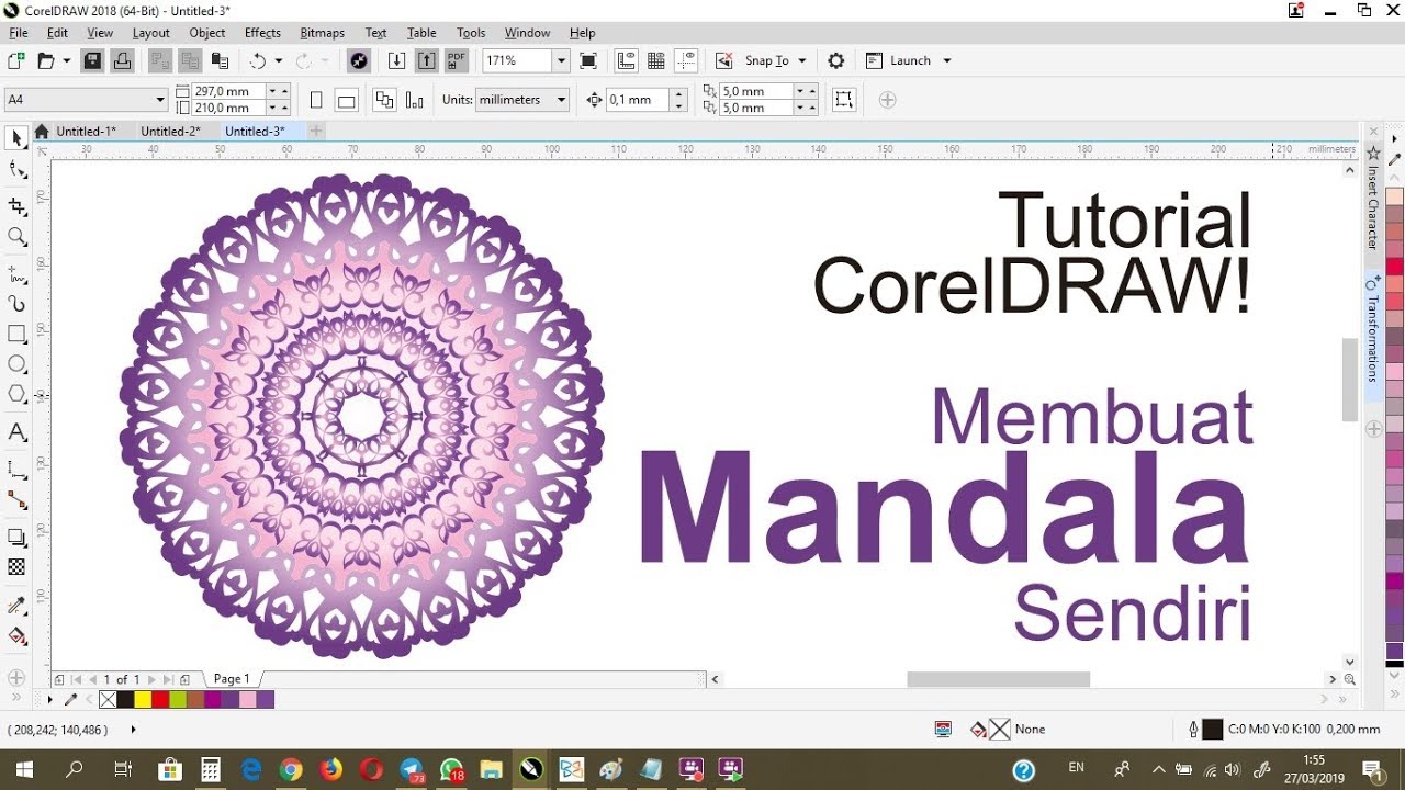 Tutorial CorelDraw - Menggambar MANDALA Sendiri - YouTube